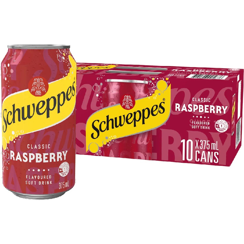 SCHWEPPES - CLASSIC RASPBERRY - CANS 375ML - 10PK - Coast 2 Coast ...
